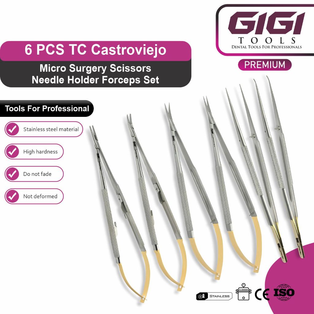 GIGI Tools Dental Micro Surgery Castroviejo Instruments Set Micro ...
