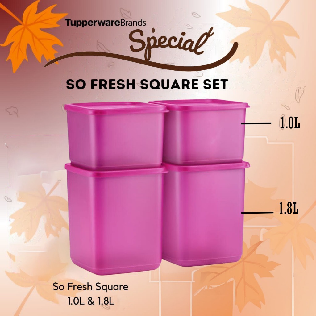 🔥READY STOCK🔥 Original Tupperware So Fresh Square Medium 1.0L & Large 1 ...