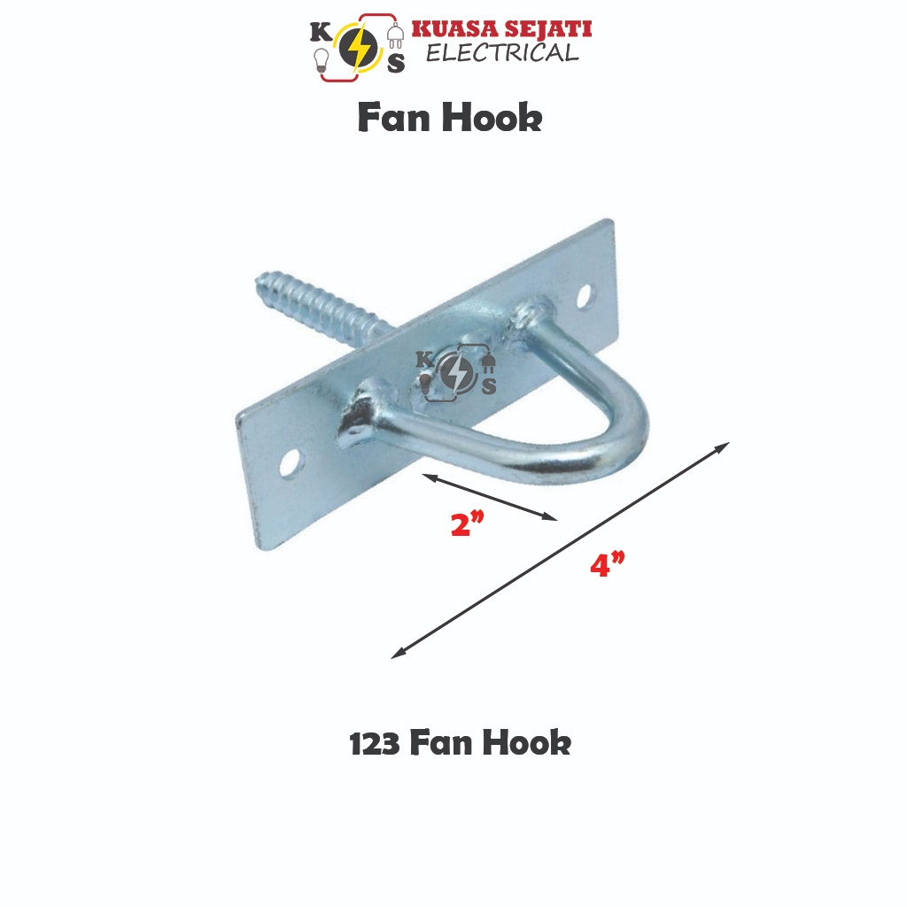 Fan Hook c/w Bolt & Nut/ U Shape / J Hook Ceiling Fan Hook (Untuk Ikat ...