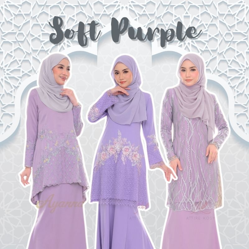 NEW ARRIVAL Baju raya viral Material Ariana Silk Cotton SOFT PURPLE ...