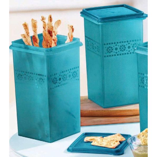 1pc: Tupperware Mosaic Bread Server Mosaic keeper 3.1L Tall canister ...
