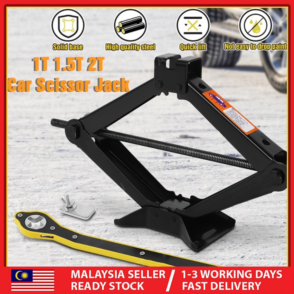 Heavy Duty Scissor Jack Car Repairing Tool 1.5 / 2.0 Ton Car Jack Tyre ...