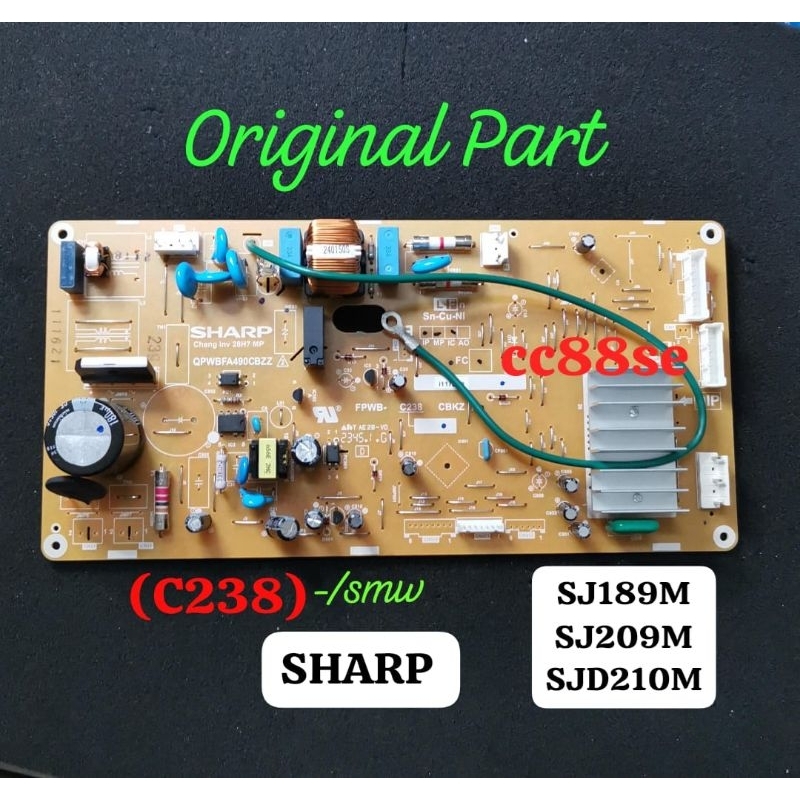 SHARP REFRIGERATOR MAIN PCB BOARD ORIGINAL PART SJ-189M-S SJ-209M-S SJ ...