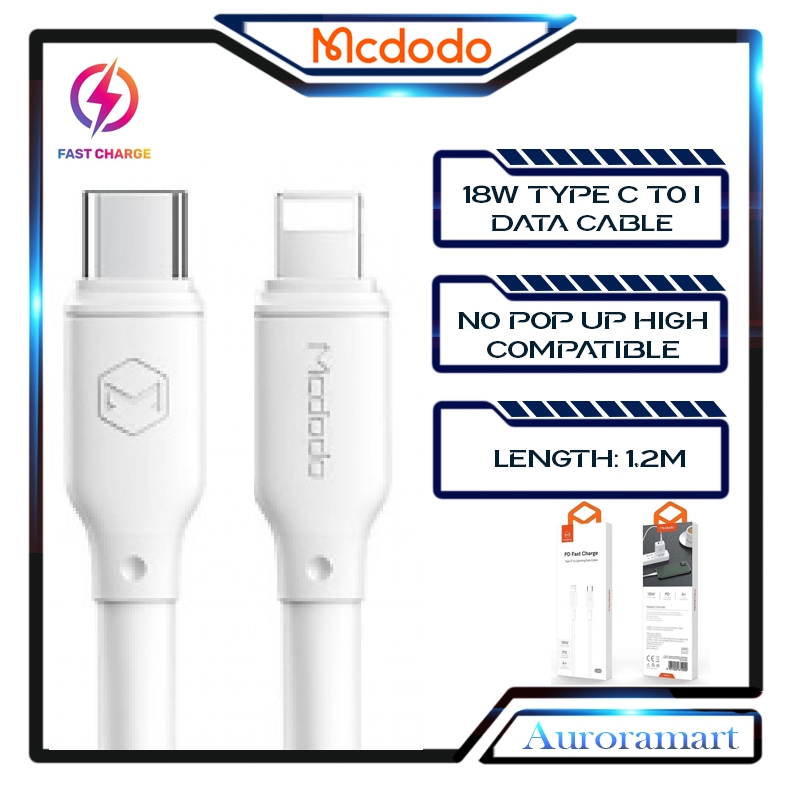 Original Mcdodo Cable 18W PD Fast Charge Type C To lP Data Cable 1.2M ...