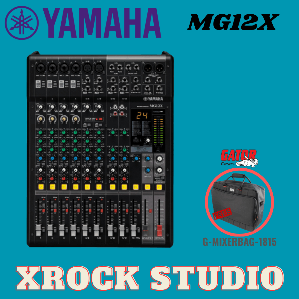 Yamaha MG12X 12-Channel Mixer Effects With G-MIXERBAG-1815 ( MG 12X ...