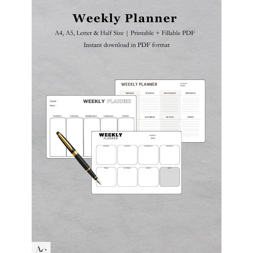 (Printable) Weekly Planner - A4 & Letter Size | Shopee Malaysia