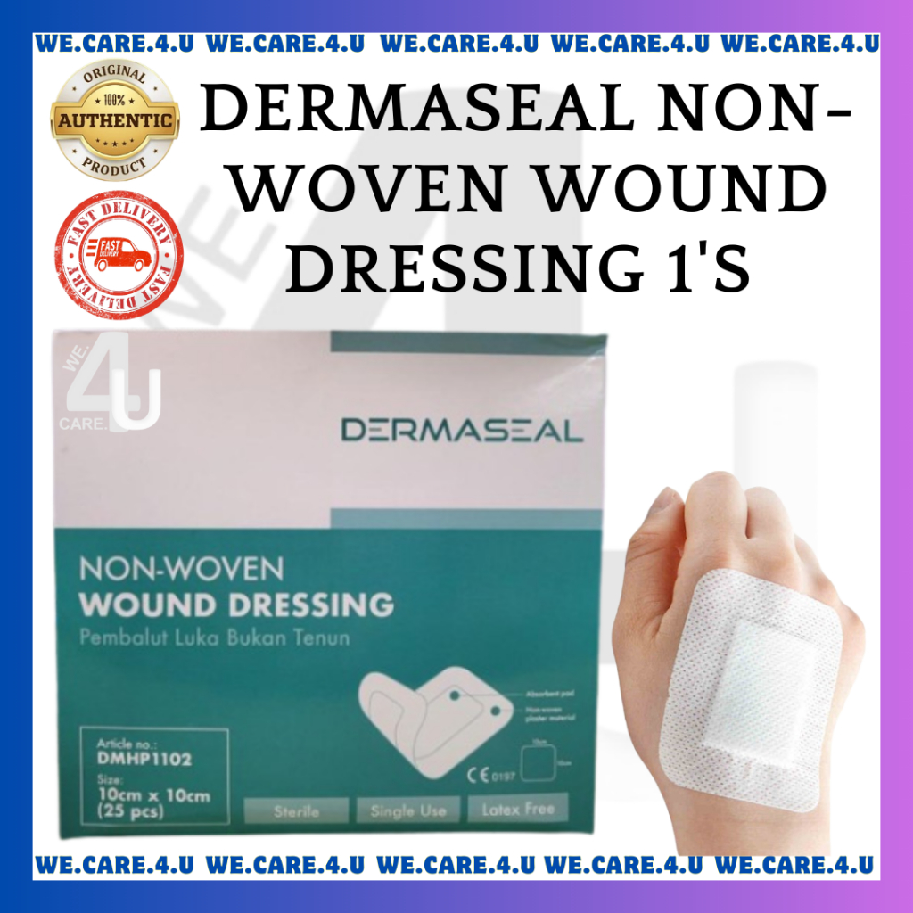 ~DERMASEAL NON-WOVEN WOUND DRESSING 1'S [SIZE: 6CMx7CM / 10CMx10CM ...
