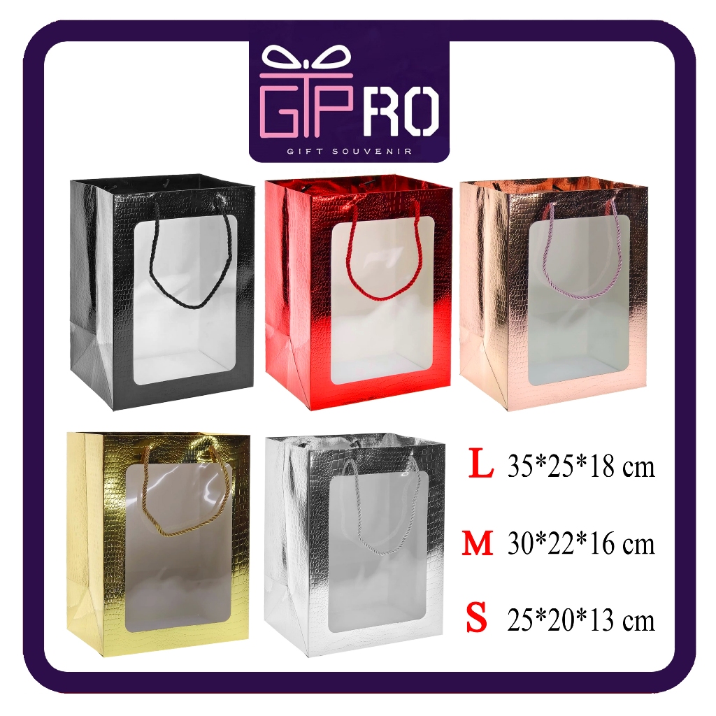 PVC TRANSPARENT IMITATION CROCODILE SKIN WINDOW PAPER BAG / TOY PAPER ...