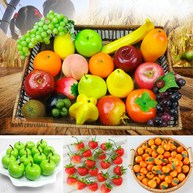 10pcs Mini / Large Artificial Fake Fruit Home Decoration Simulation ...