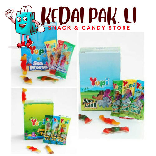 [KPL] Yupi Gummy (Dino/Jungle/Seaworld) Land 24pieces x 6gm | Shopee ...