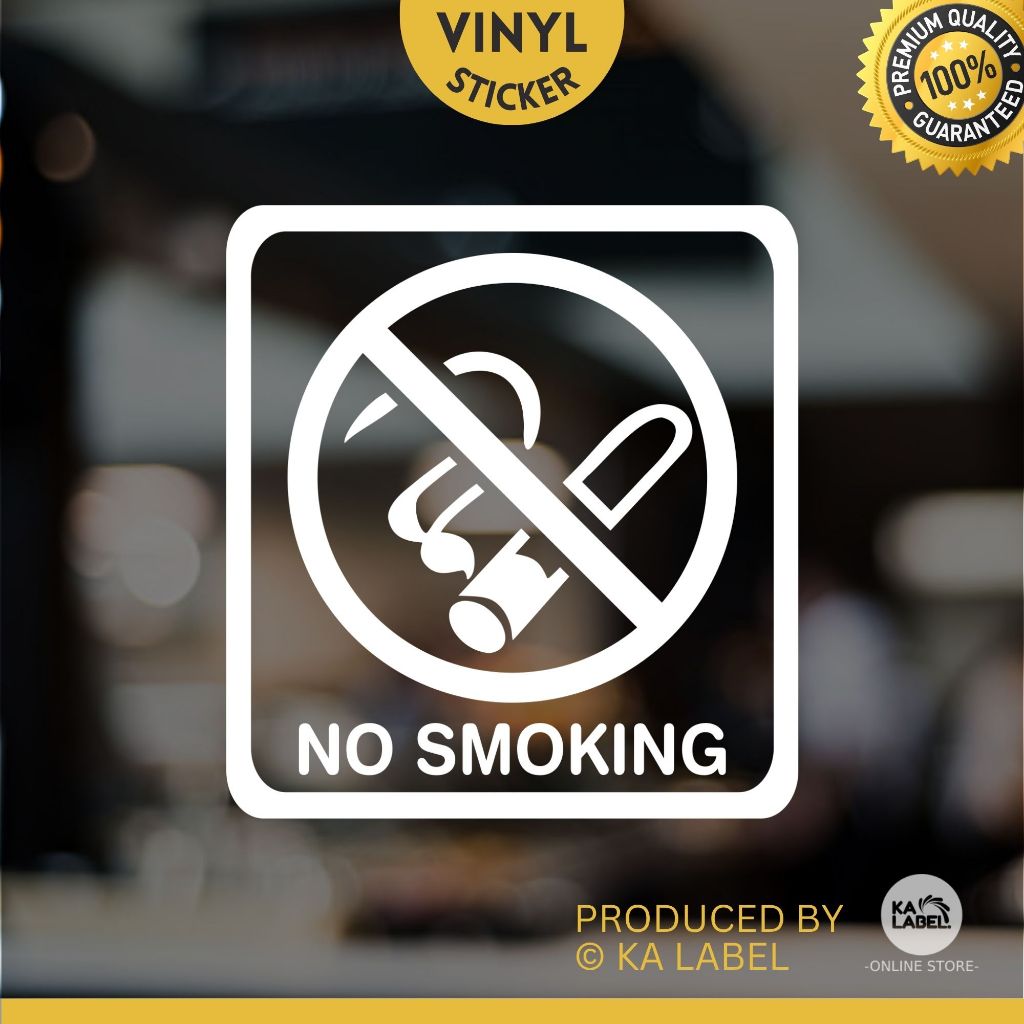 (Ready Stock) No Smoking No Vaping Sign Sticker Home / Office / Shop ...