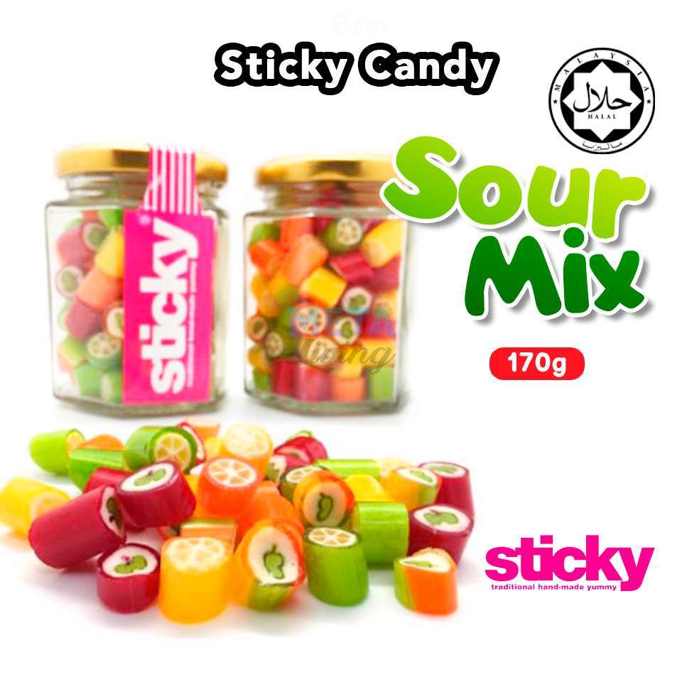 STICKY CANDY GULA-GULA VIRAL STOK SEDIA Thank You Happy Birthday Gift I ...
