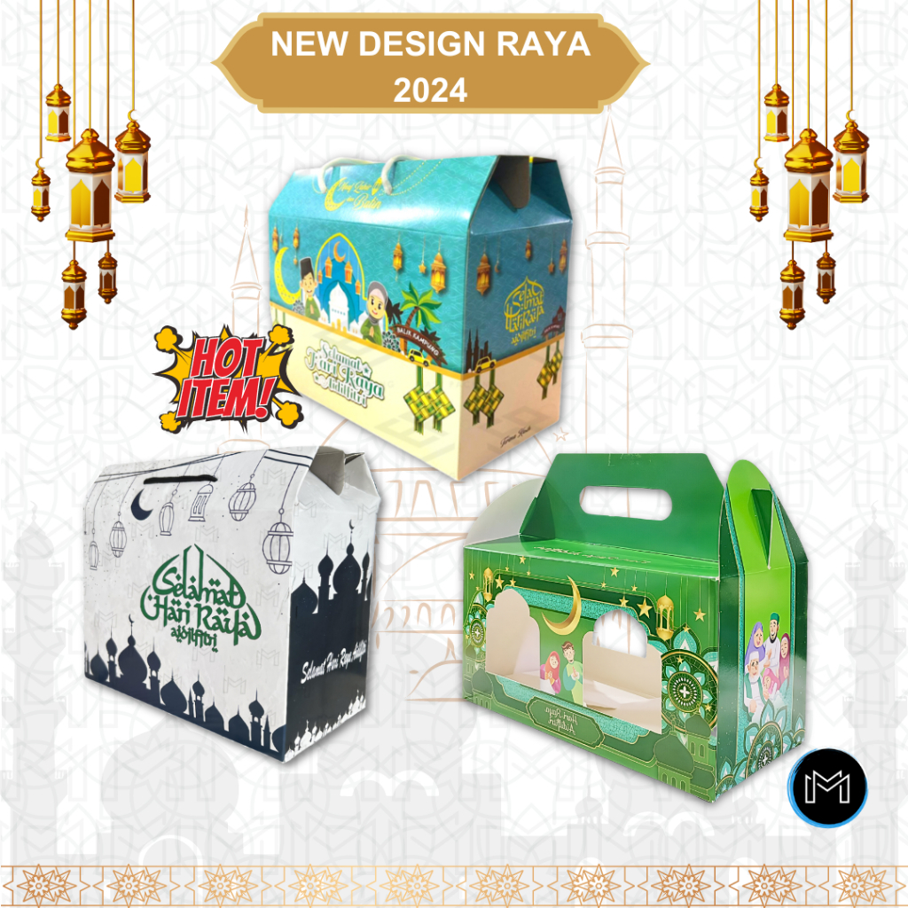 ( 2025 ) Hari Raya Box Hari Raya Gift Box Handle kotak Hari Raya ...