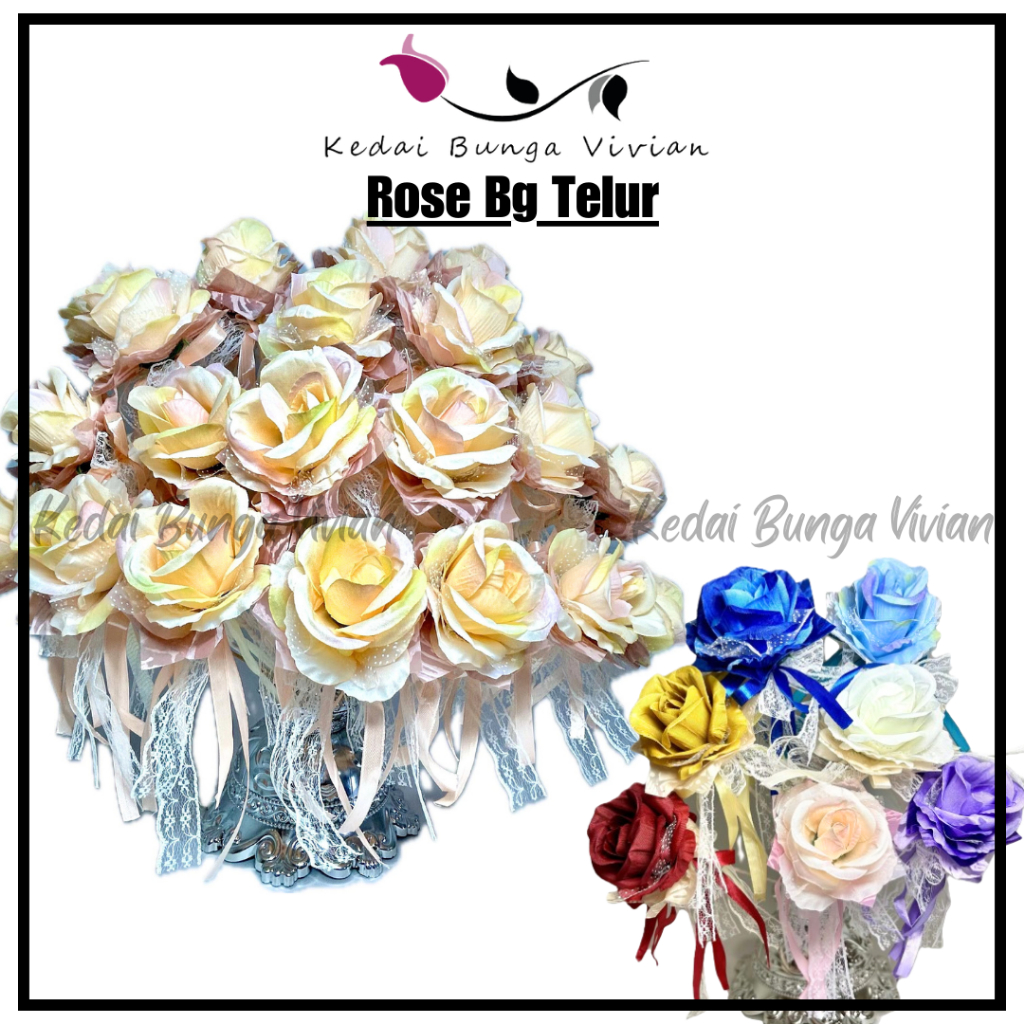 50pcs Premium Rose Bunga Telur| Bunga Telor| Bunga Pahar| Egg Flower ...