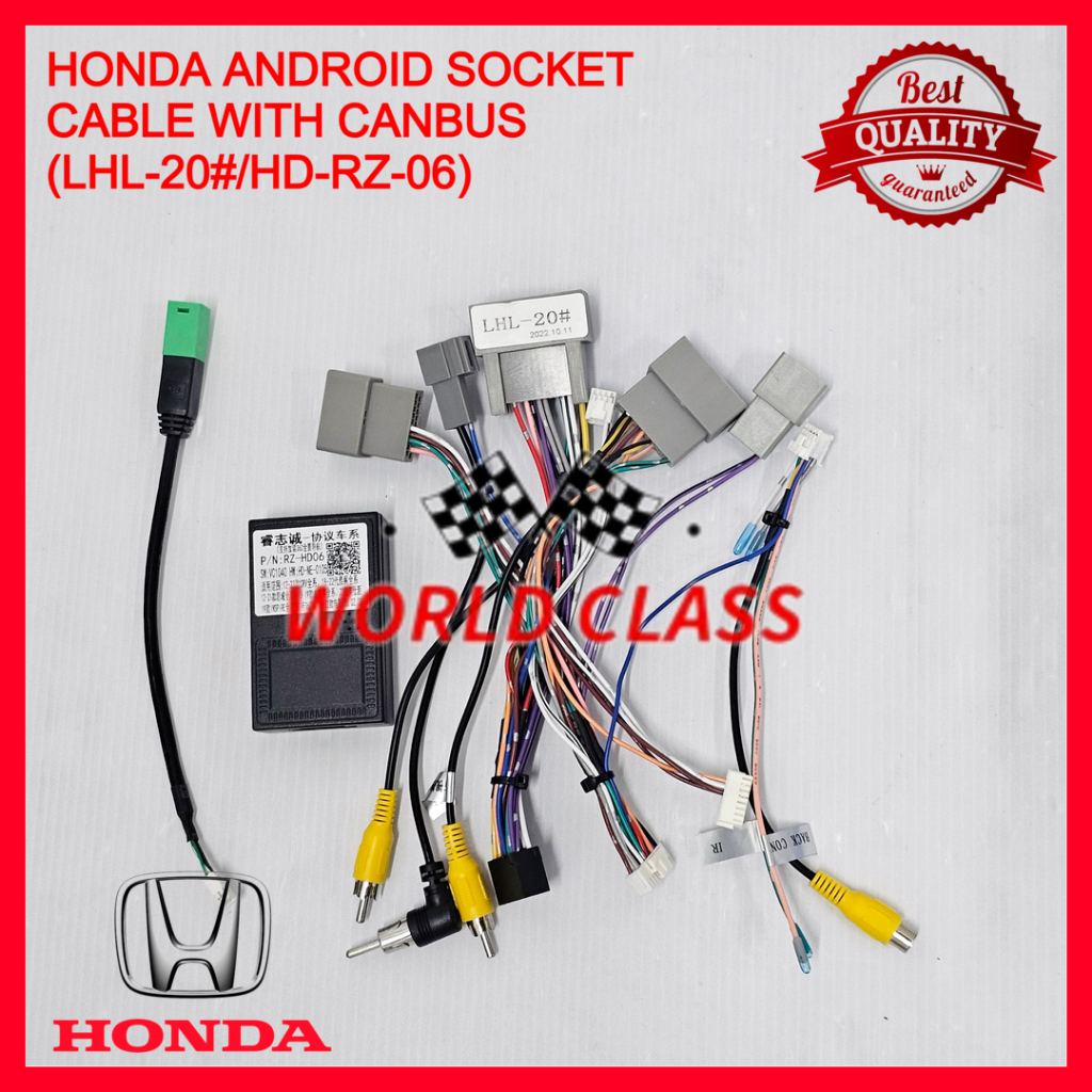 HONDA ANDROID SOCKET CABLE WITH CANBUS ( LHL-20#HD-RZ-06 ) | Shopee ...