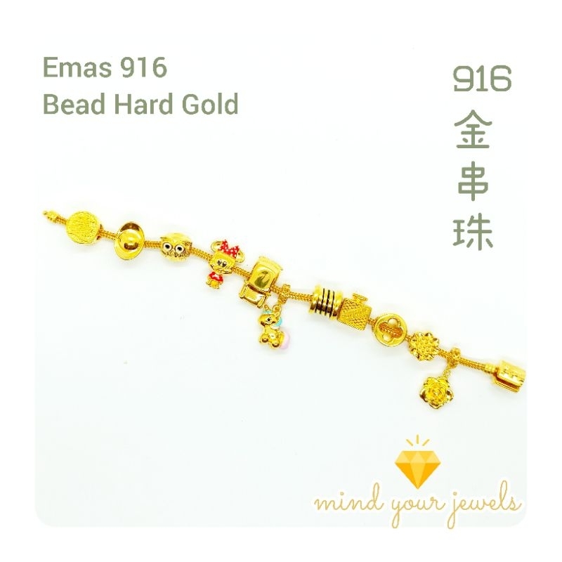 CINTA 916 goldBajet Bead and Charm Budget Hard Gold Emas 916 Loket ...