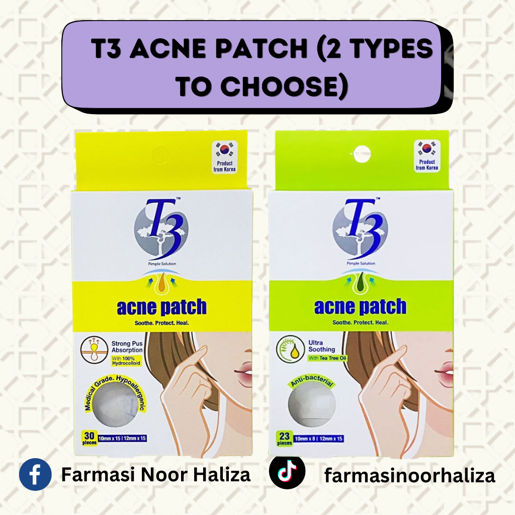 T3 ACNE PATCH TEA TREE 23S / HYDROCOLLOID 30S | Shopee Malaysia