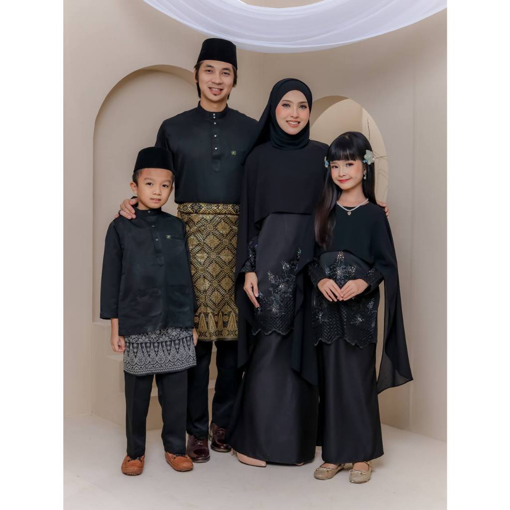 SET FAMILY EMELDA BLACK / SET FAMILY RAYA 2024 NEW DESIGN RAYA | Shopee ...