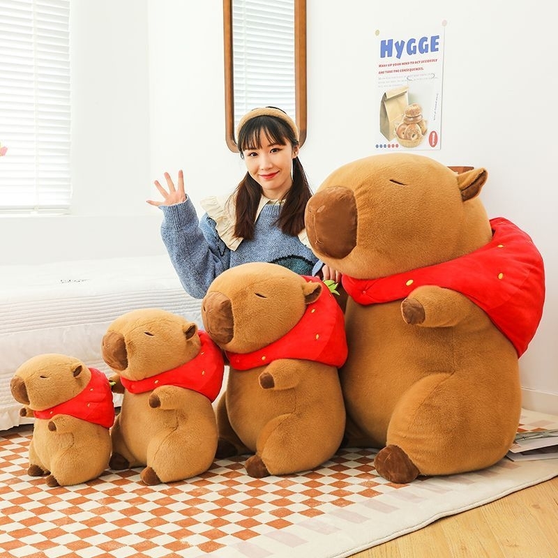 60cm Capybara Strawberry Hat Soft Toys Cartoon | Shopee Malaysia