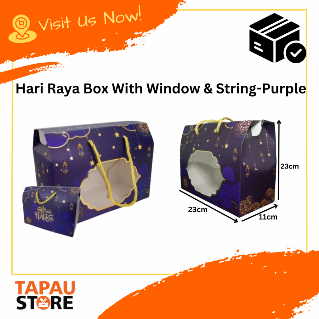 Hari Raya Box with Window & String - Purple | Shopee Malaysia