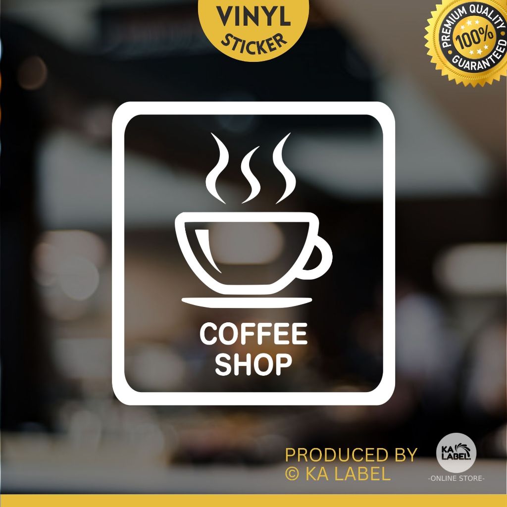 (Ready Stock) Coffee Shop Sticker Home / Office / Shop Vinyl Sticker ...
