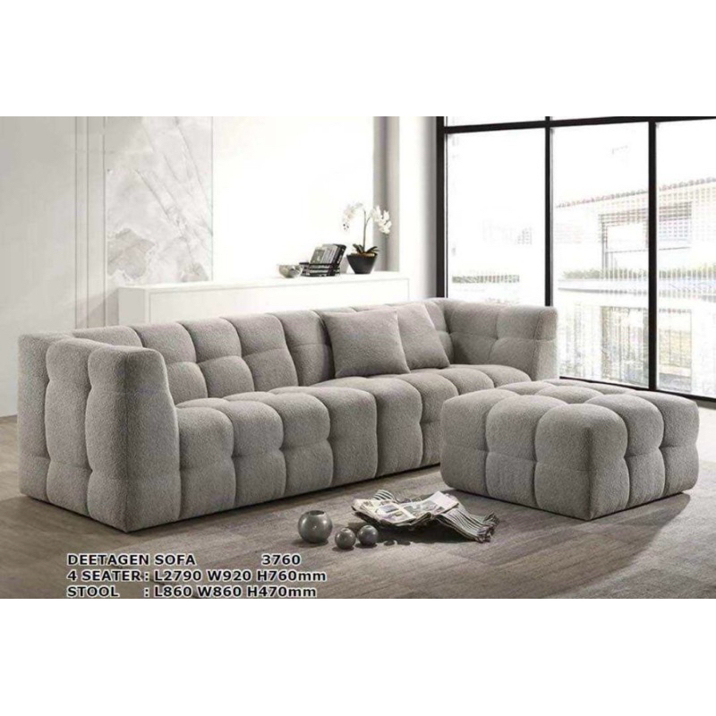 Cotton candy sofa/ 2024 newest design sofa with stool/ lamb velvet easy ...