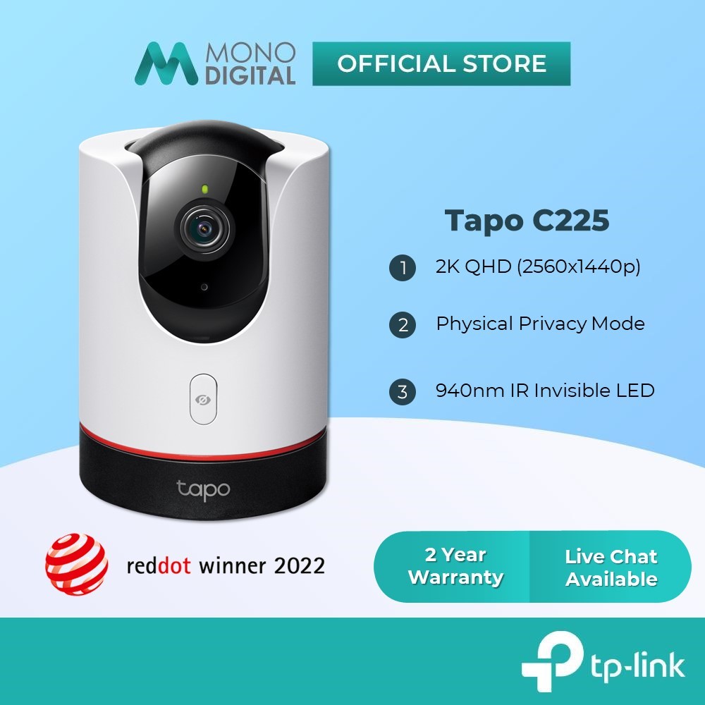 TP-link Tapo C225 4MP 2K QHD Smart AI Pan Tilt AI Home 360 Security Surveillance Wireless Wi-Fi ...