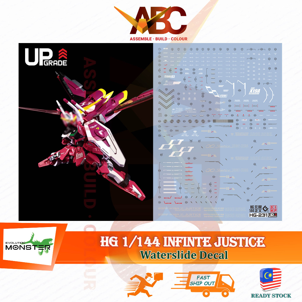 (Evo Monster) Waterslide Decal - HG 1/144 Infinite Justice (Fluorescent ...