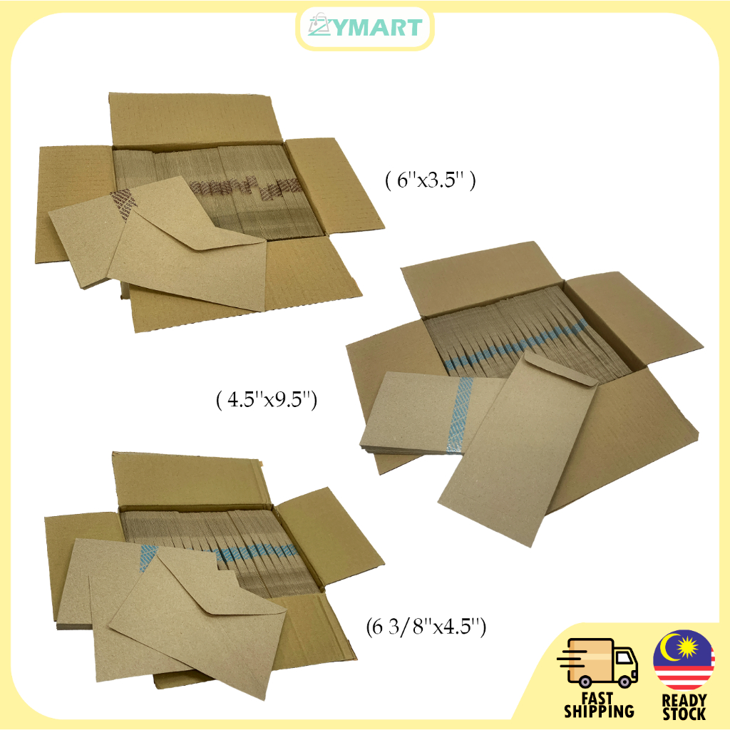 Small Brown Envelope / Sampul Surat Koko 70gm (6''x3.5'' , 6 3/8''x4.5 ...