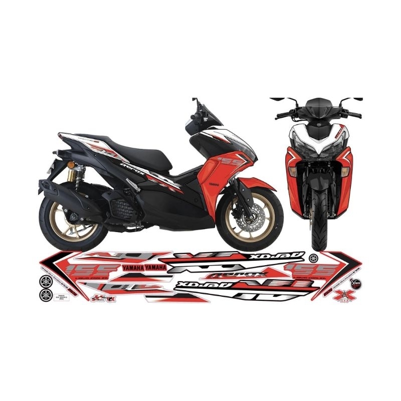 YAMAHA NVX V2 AEROX V2 BODY STICKER CUSTOM MERAH PUTIH | Shopee Malaysia