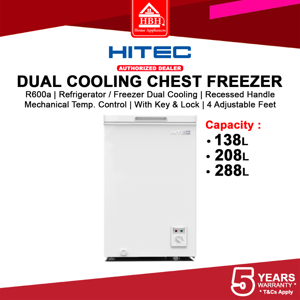 Hitec 138L / 208L / 288L Dual Cooling Key & Lock Chest Freezer HFZ ...