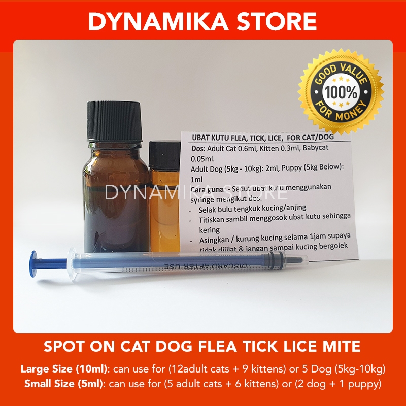 Promo!!!! Spot on cat dog flea tick lice mite, ubat kutu kucing untuk ...