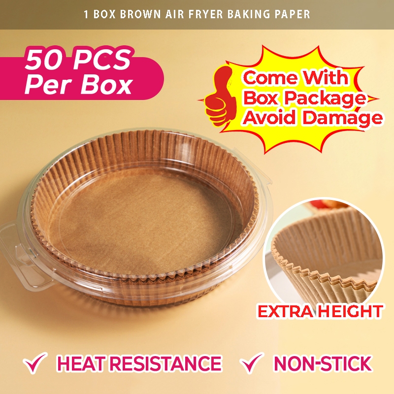 𝗘𝗖𝗢𝗡𝗢𝗠𝗜𝗖𝗔𝗟 》50pcs 20CM Air Fryer Baking Paper Microwave Oven Parchment ...