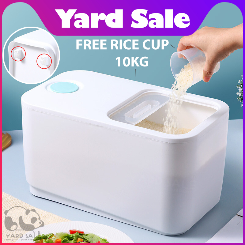 Yard Sale - 10KG Rice Storage Rice Box Grain Rice Dispenser Bucket Flip ...