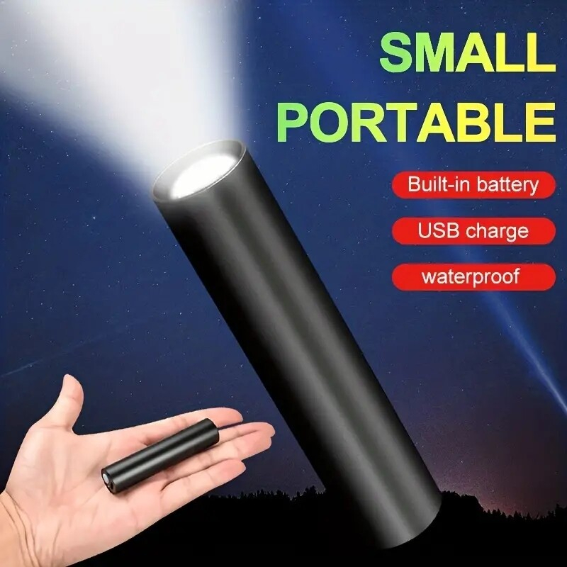 Mini Tactical Flashlight, USB Flashlight Rechargeable ,Super Bright LED ...