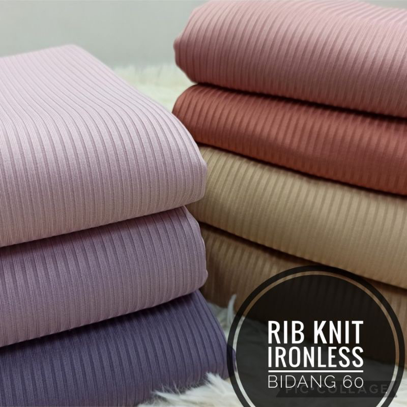 KAIN PASANG KOREAN RIBBED KNIT COTTON JERSEY PLAIN KAIN ELA SOFT LYCRA ...