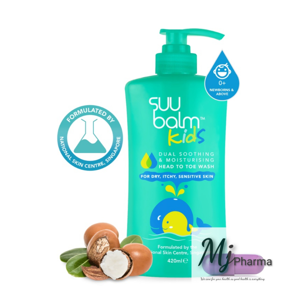 SUU balm kids dual soothing & moisturising head to toe wash dry itchy sensitive skin ...