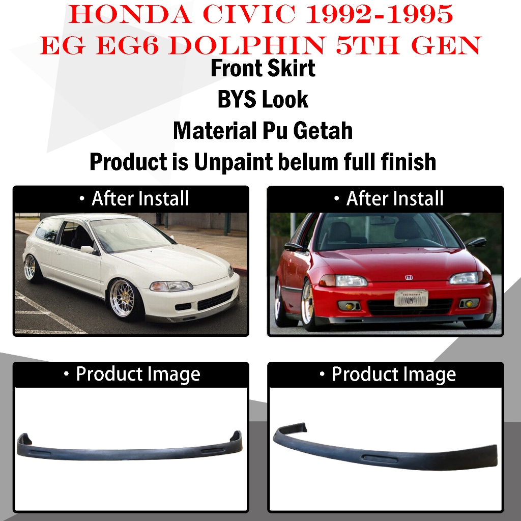 HONDA CIVIC 1992-1995 EG EG6 DOLPHIN 5TH GENARATION BYS STYLE FRONT ...