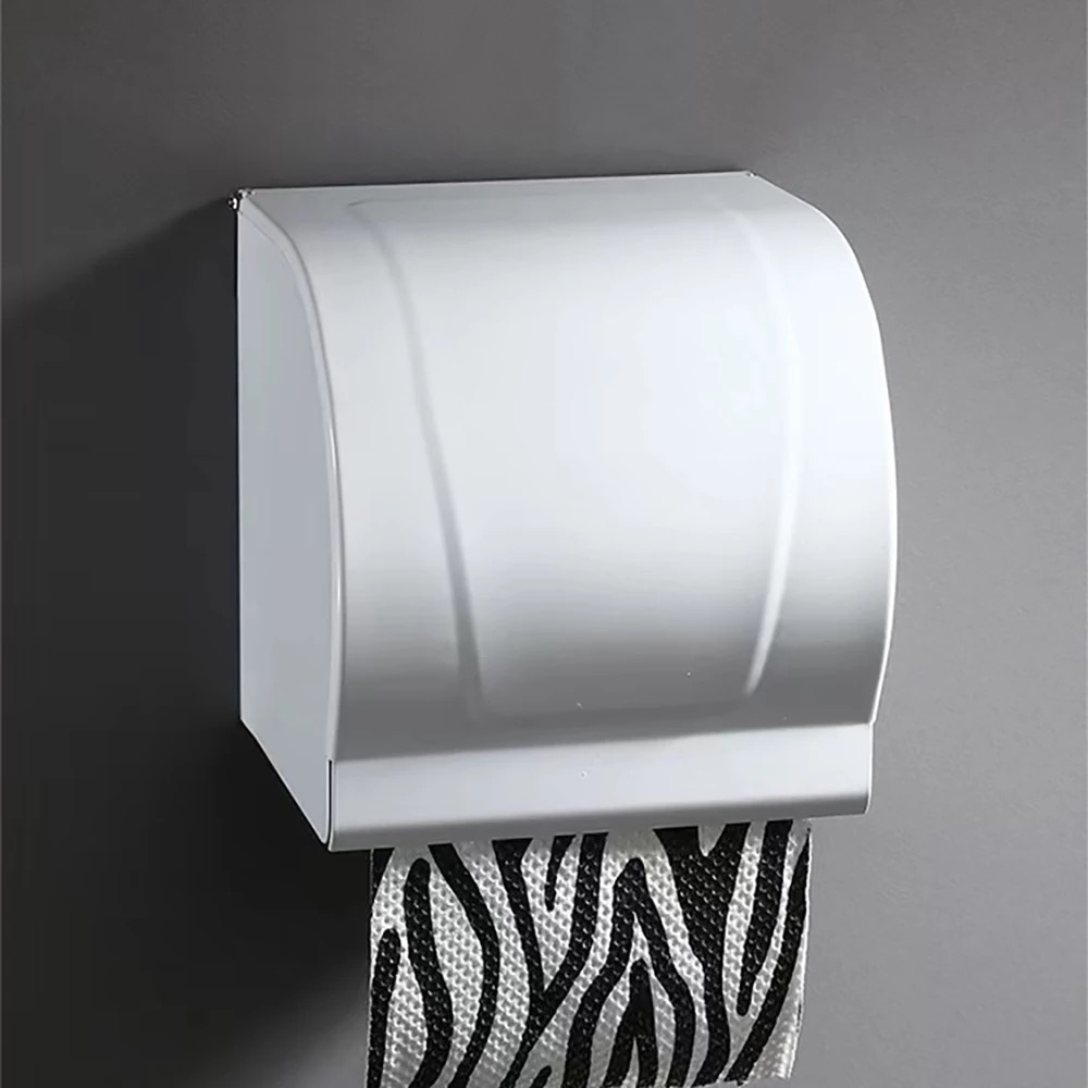 BATHKITCHZ White Aluminium Tissue Box Toilet Paper Holder Tissue ...