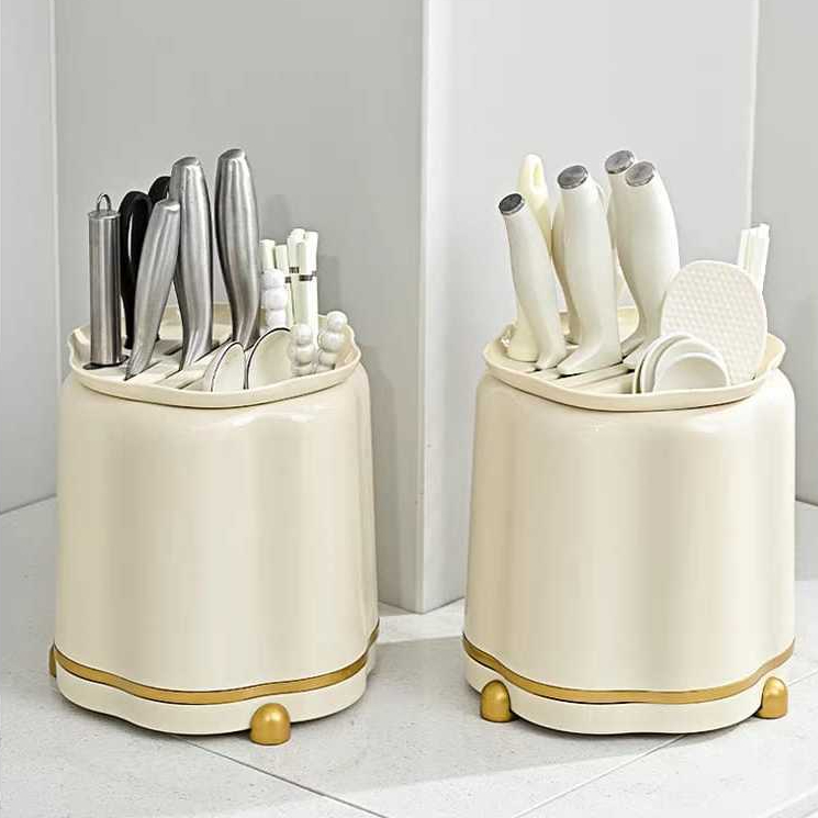 Multifunctional Plastic Type Petal Rotating Knife Holder With Chopstick ...