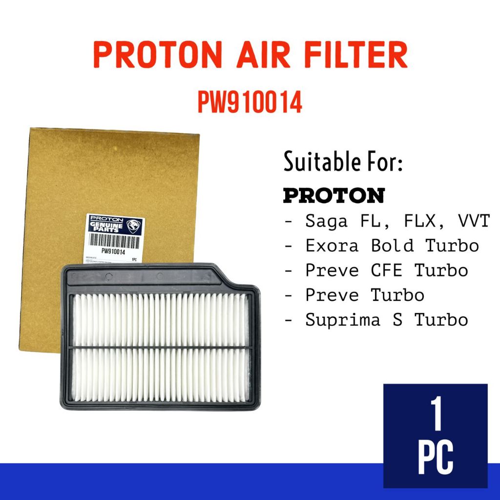 PROTON PW910014 AIR FILTER - PROTON SAGA/ PREVE TURBO/ EXORA BOLD TURBO ...