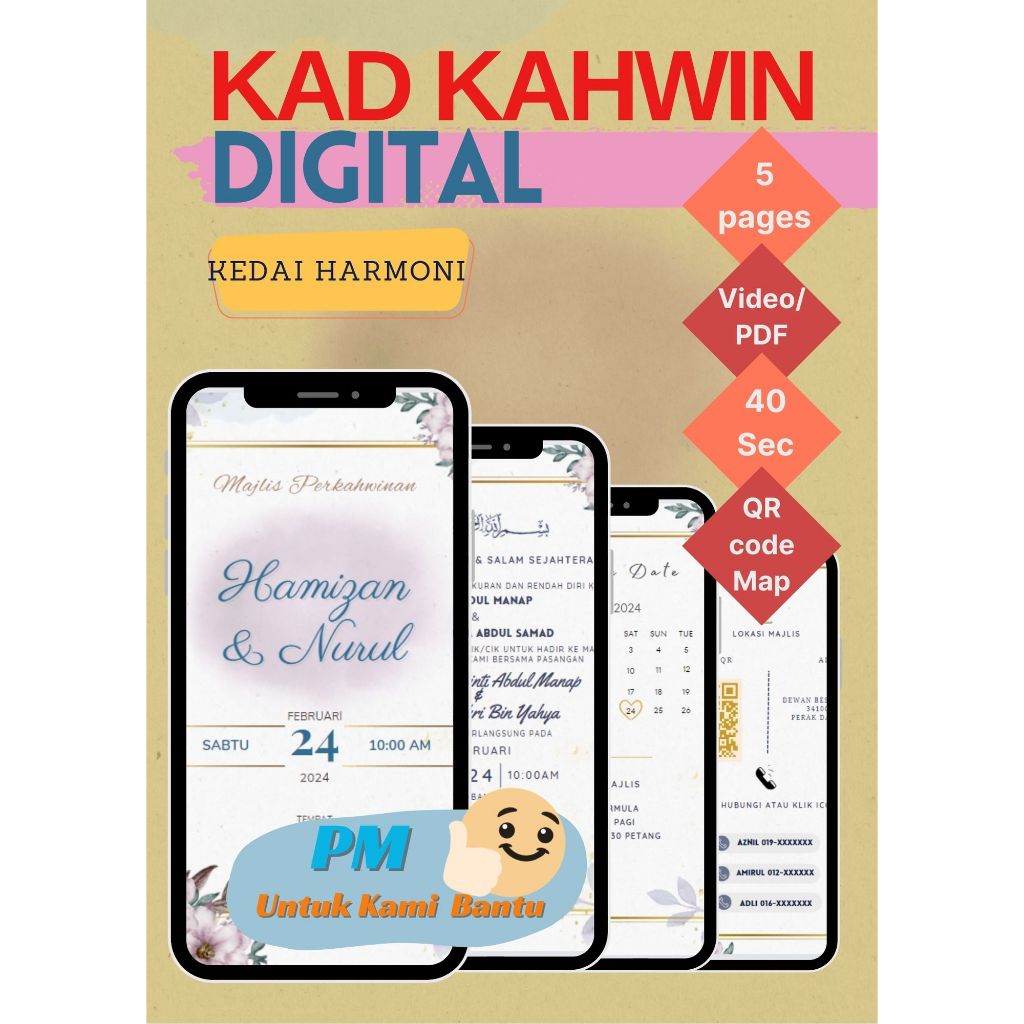 Kad Jemputan Kahwin Digital (Digital Wedding Invitation Cards) | Shopee ...