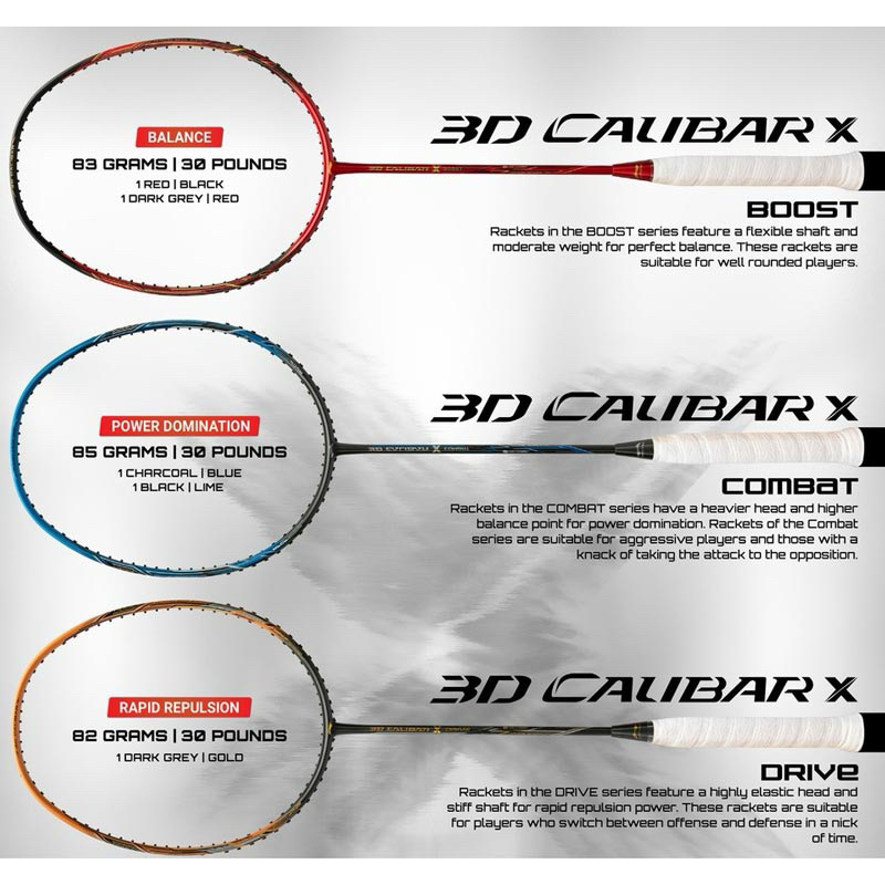 Li-Ning Racket 3D Calibar X Boost/ Drive / Combat (Original) | Shopee ...