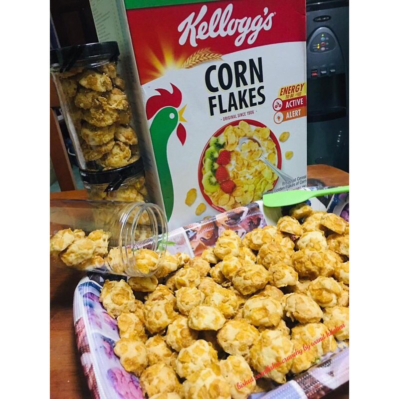 biskut cornflakes crunchy by wanit kitchen (bekas petak) | Shopee Malaysia