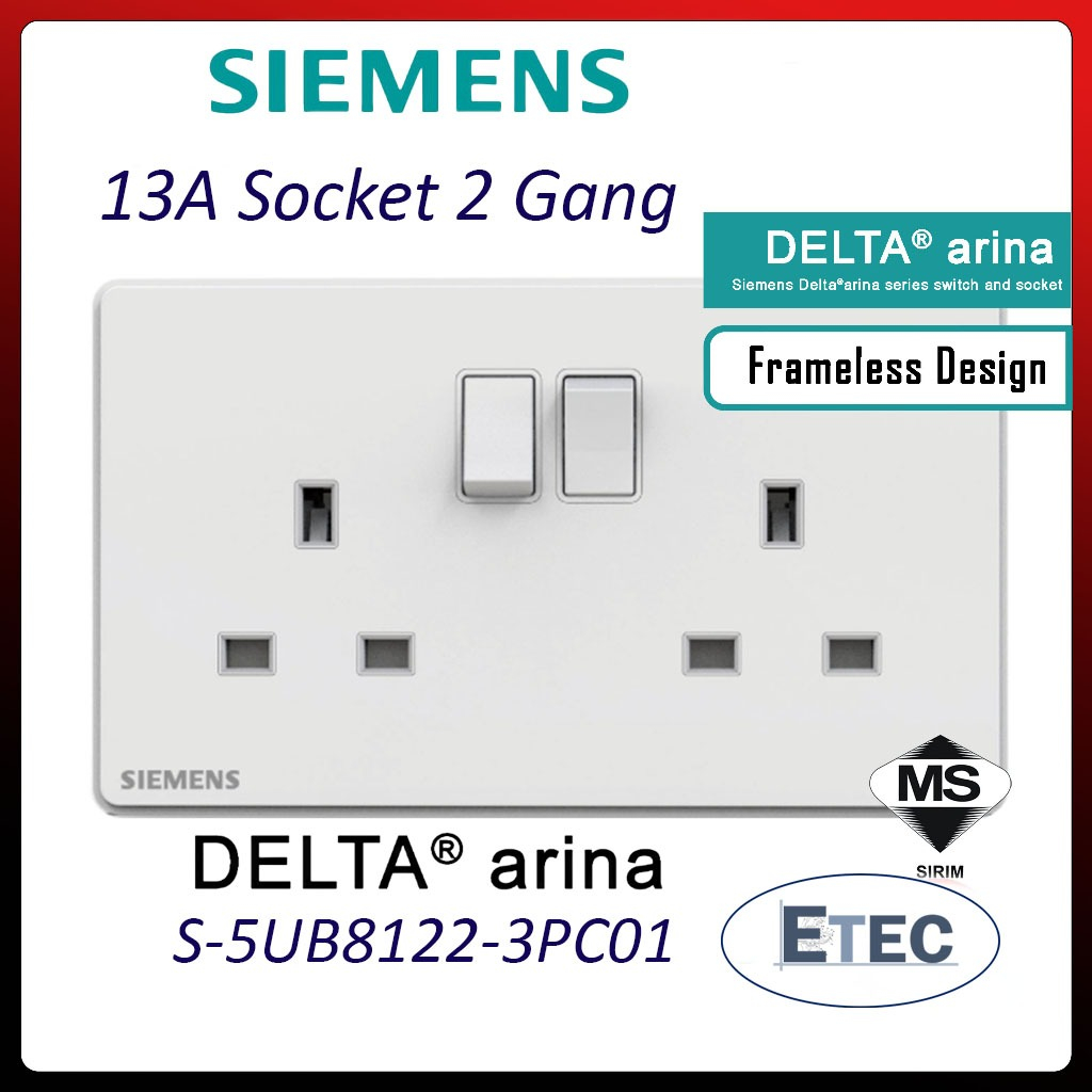 SIEMENS DELTA® ARINA Series Switches Frameless Design - Premium Quality [ Sirim Approved ...