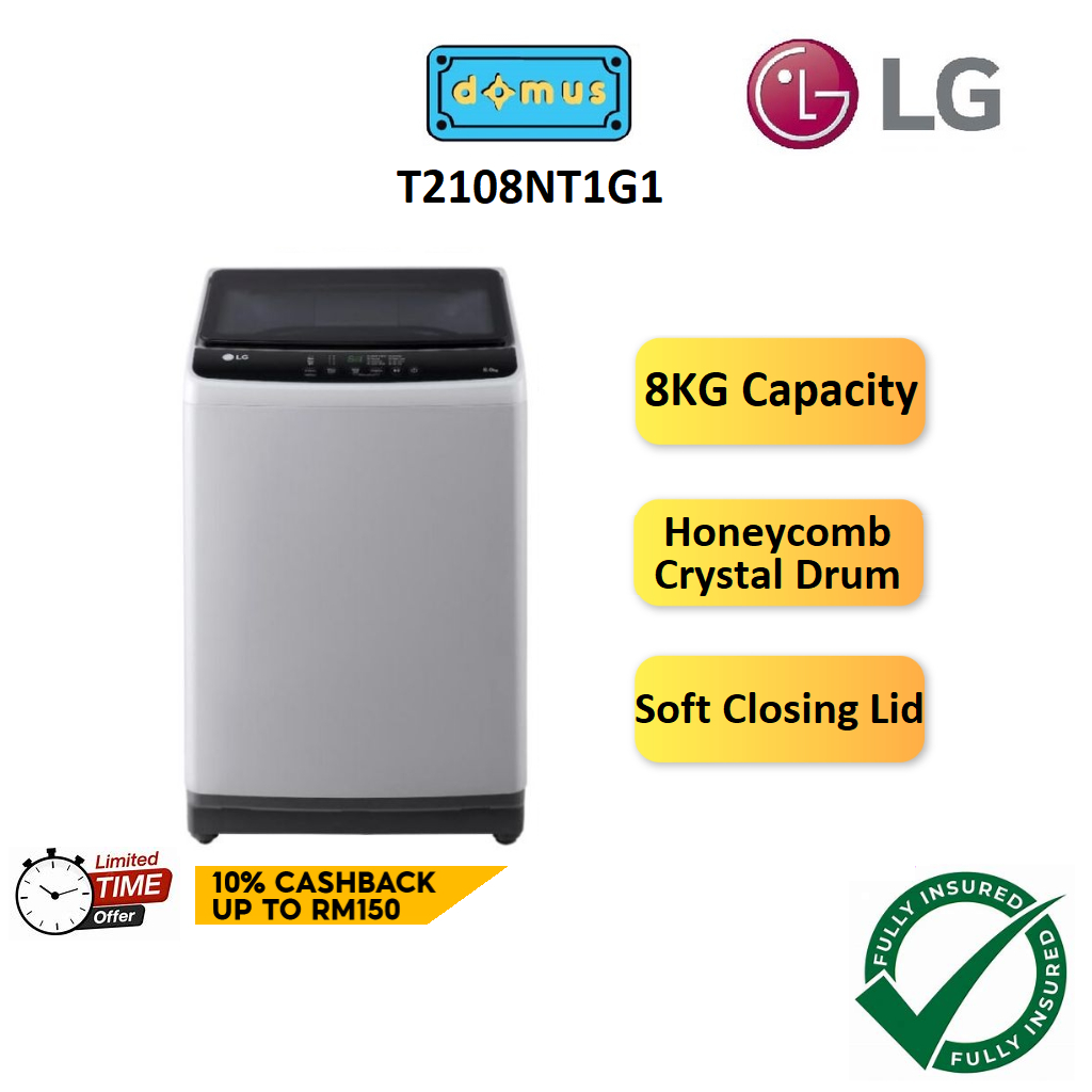 LG Washing Machine 8KG / 9KG Top Load Washer Soft Close Lid Mesin Basuh ...