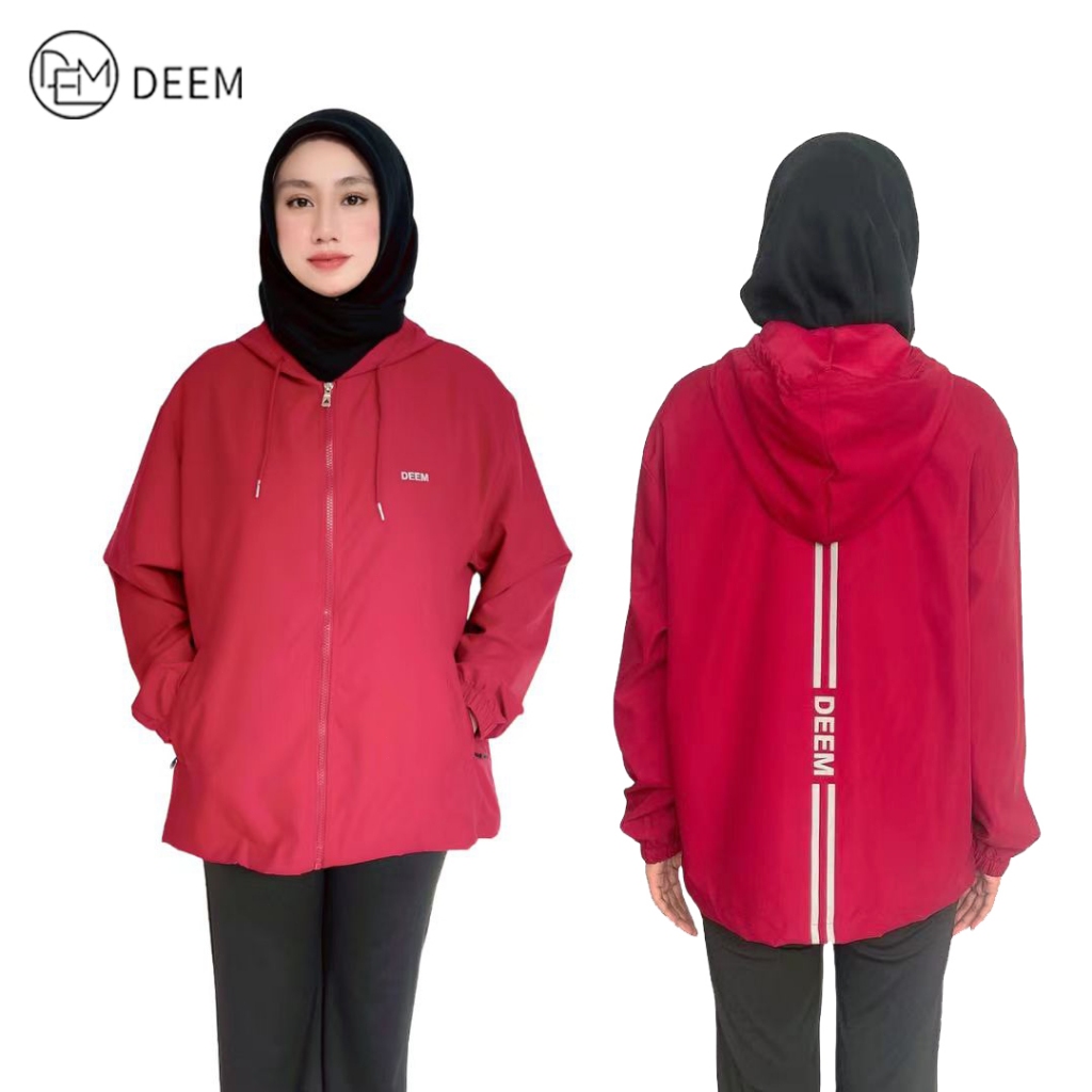 DEEM Sport Jacket Sun-Protecting Zip-Up Hoodie With Reflective Stripe ...