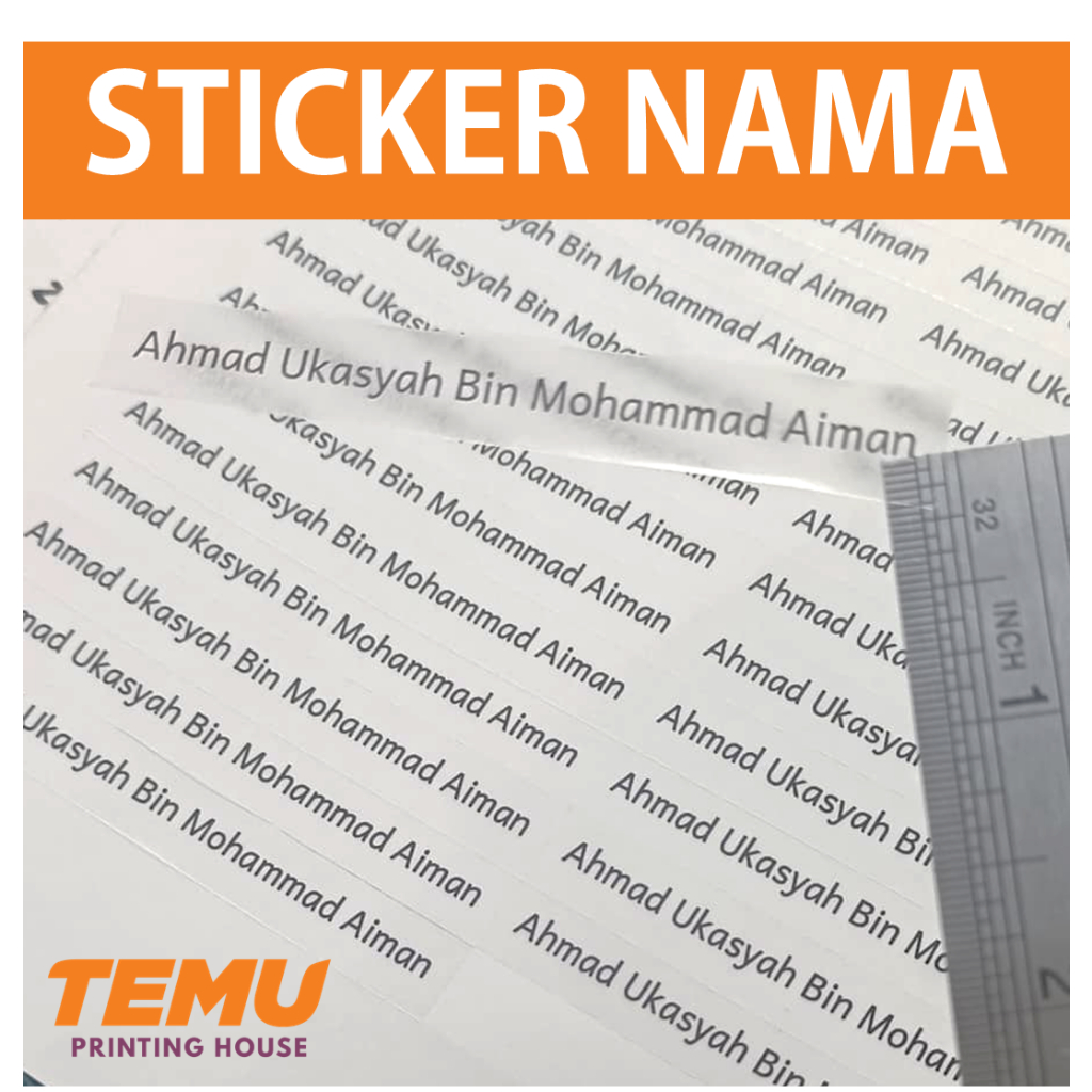 STICKER NAMA / LABEL NAMA / STICKER LABEL / TRANSPARENT ATAU WHITE ...