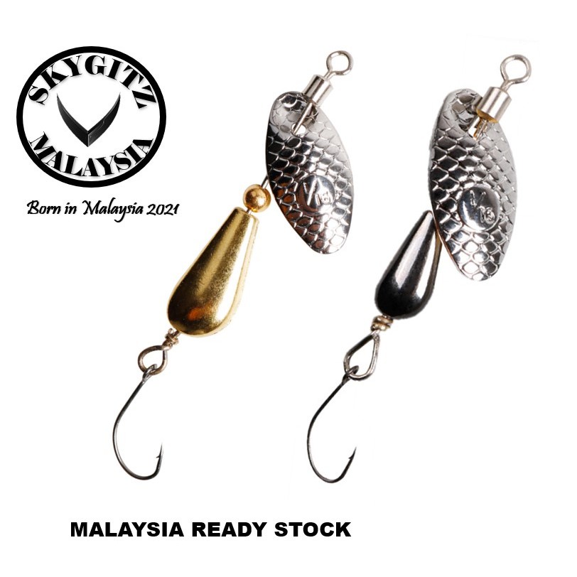 SKYGITZ MALAYSIA Silver Creek Inline Spinner custom Handmade Lure for ...
