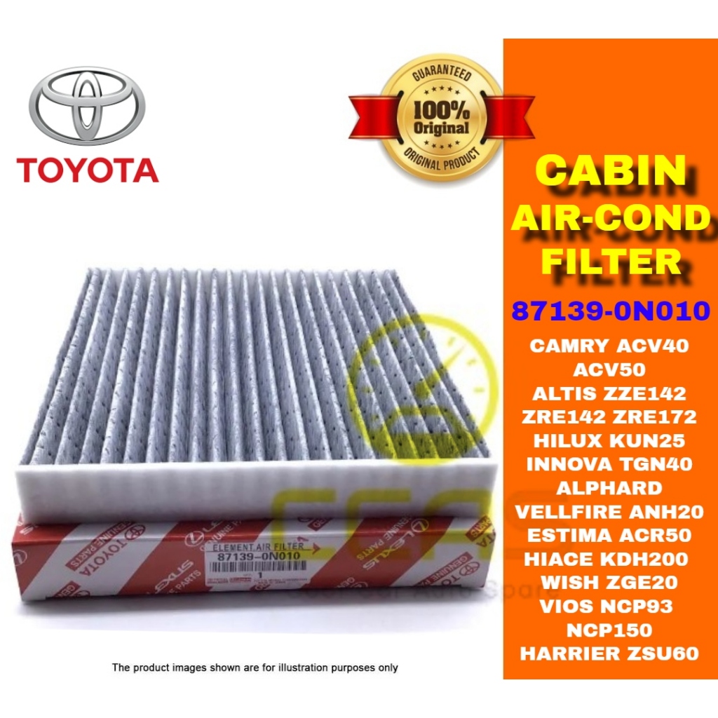 ( ORIGINAL )Toyota Cabin Filter Vios Ncp93 Ncp150 Wish Zge20 Alphard ...